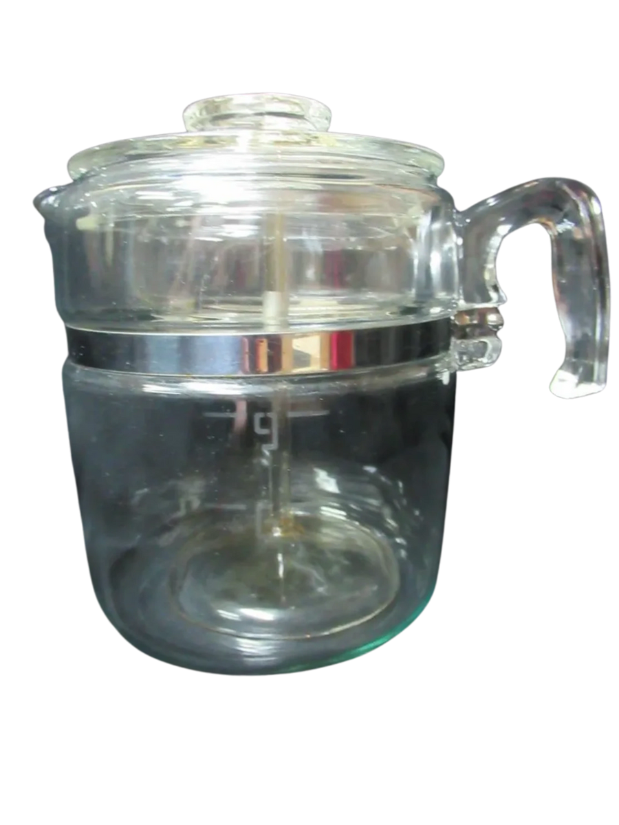 Vintage Pyrex Glass Flameware 9 Cup Percolator Complete