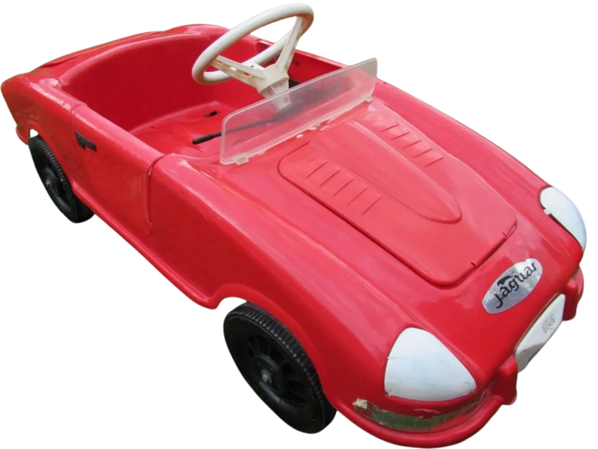 Vintage 1970s Jaguar Plastic Pedal Car by PINES - Rare Collectible