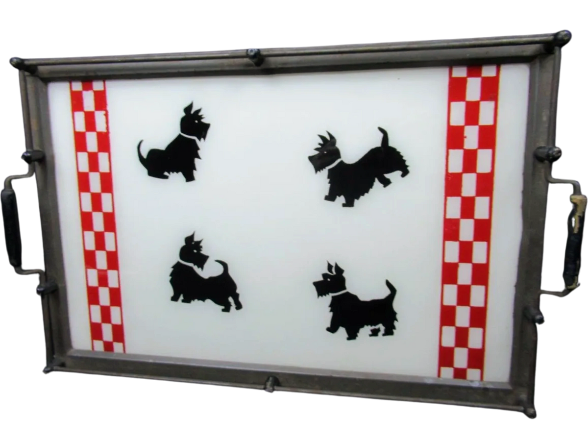 1930s Art Deco Scottie Dog 12" x 19" Serving Tray