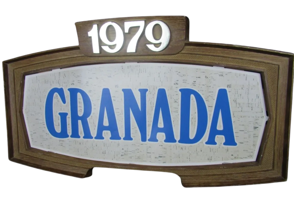 1979 Ford Granada Plastic 16" x 27 1/2" Auto Dealership Showroom Sign