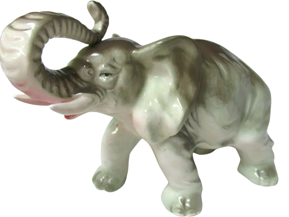 1950s Large Ceramic Elephant Made in Japan