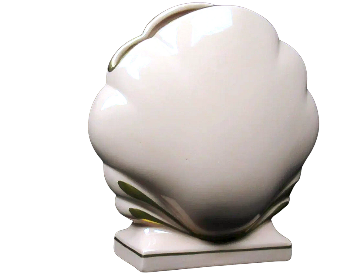 Rare Art Deco Princeton China Co. Pink Clam Shell Vase