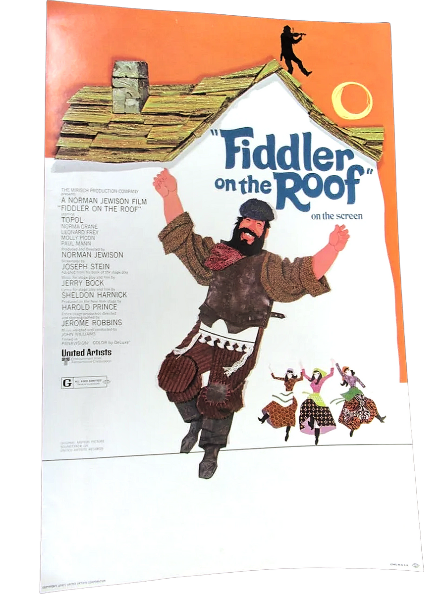 Original 1971 Fiddler on the Roof Movie Poster