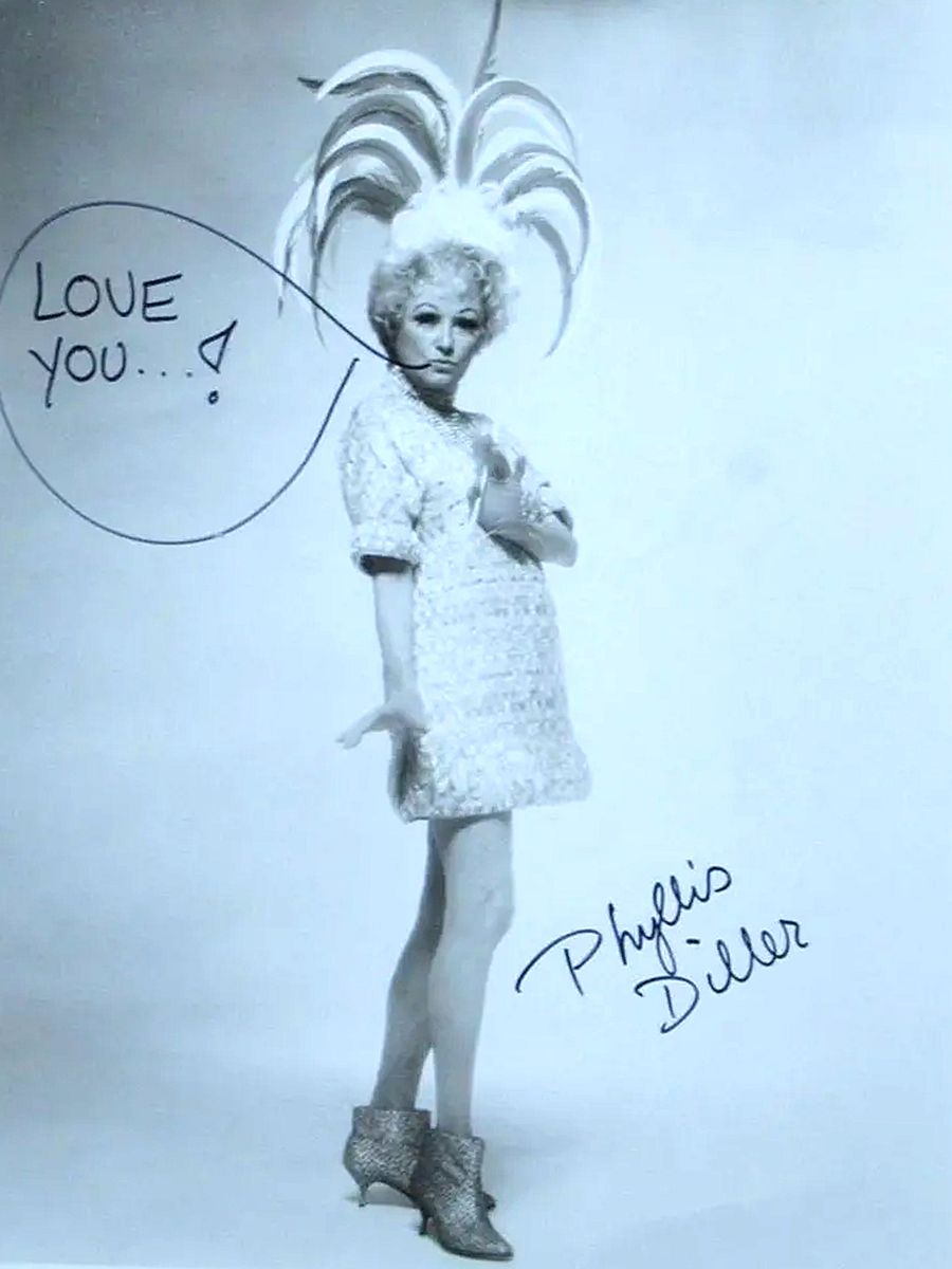 Phylis Diller Vintage Autographed 8X10 Glossy Photo