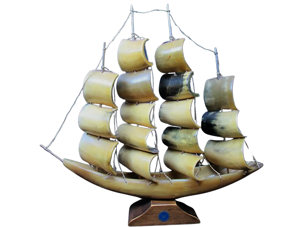 1960s Real Horn 14" x 15" Clipper Ship Model