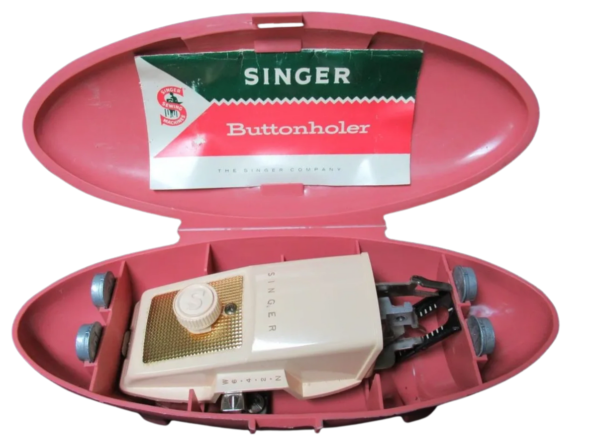 1960 Singer Buttonholer with Pink Plastic Case