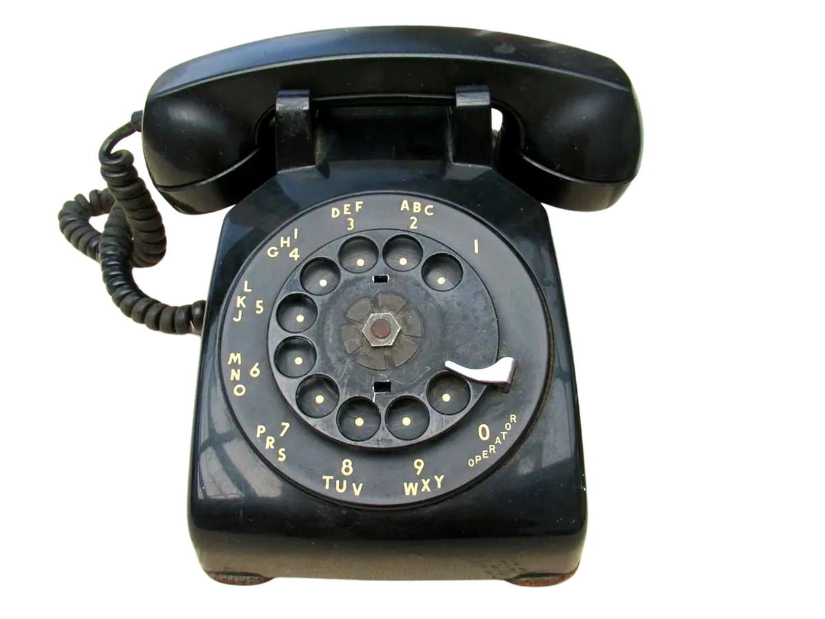 1950s-1960s Western Electric Black Rotary Dial Telephone