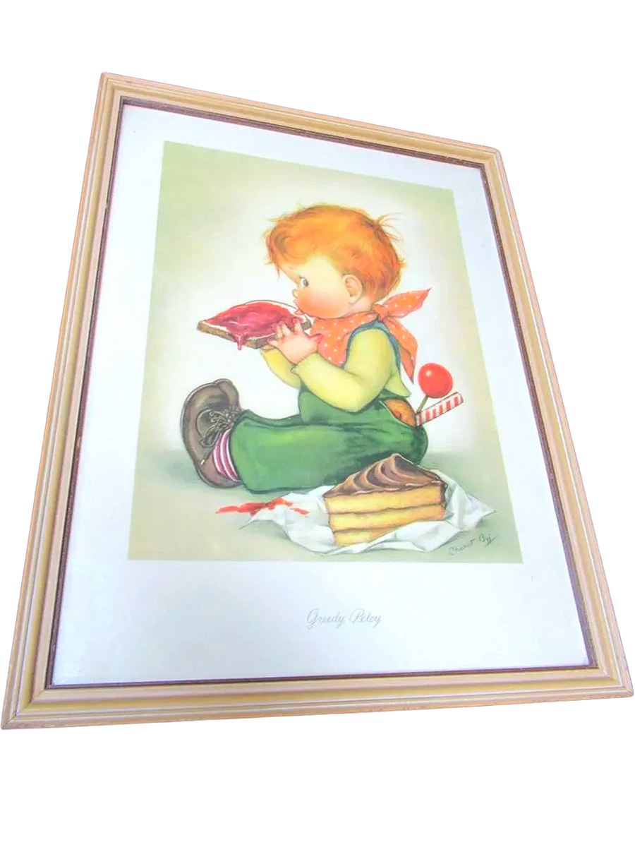 1940s Charlot Byj "Greedy Petey" 14" x 18" Framed Print