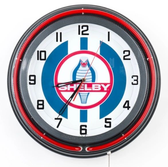 Red Neon Shelby Cobra Clock