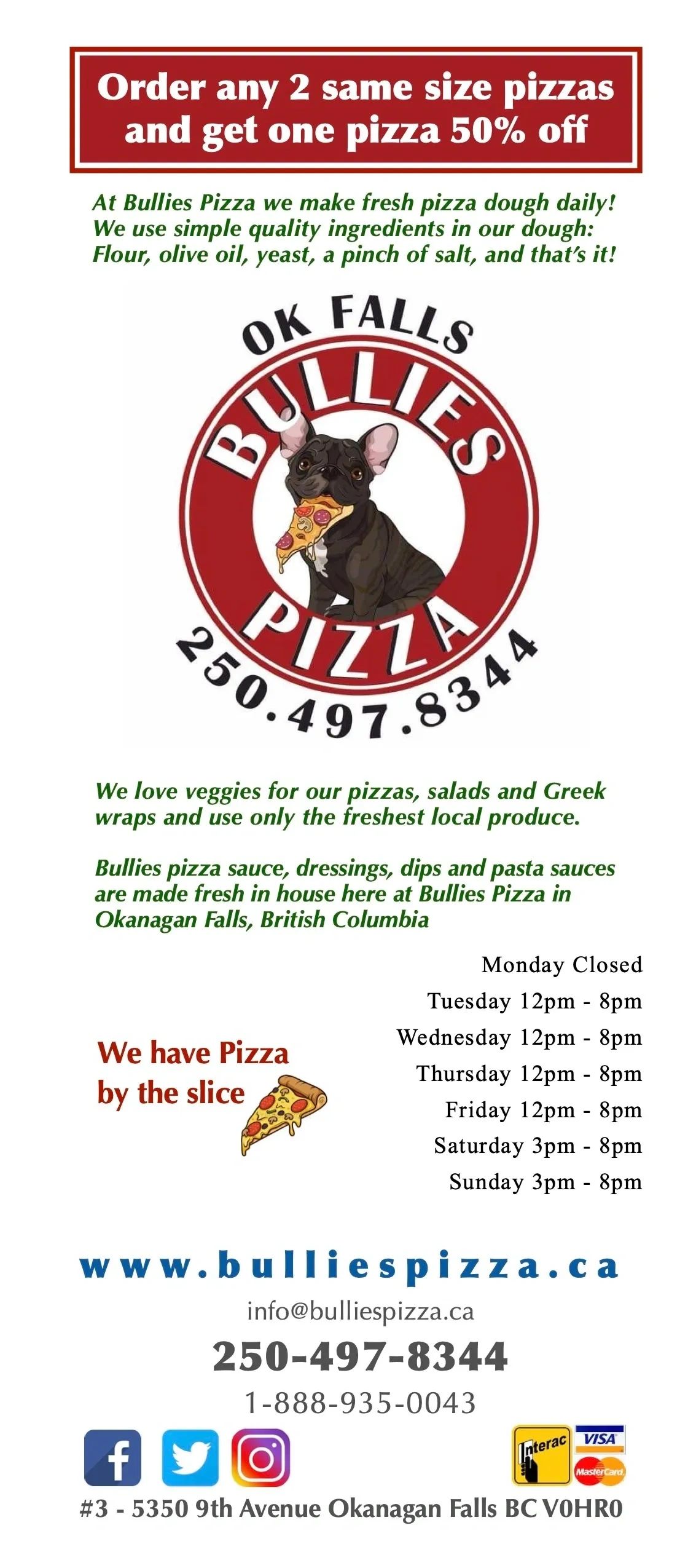 Menu | Bullies Pizza