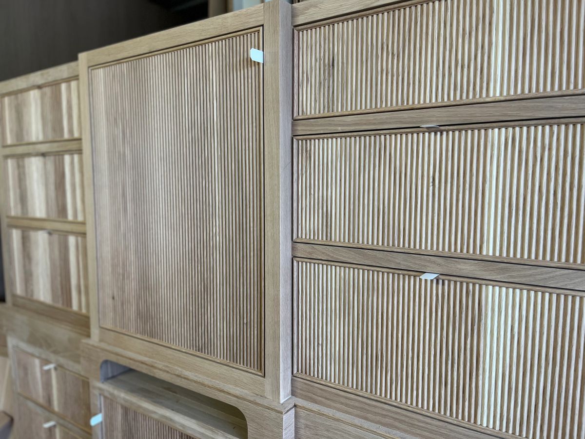 72” reeded front vanity.