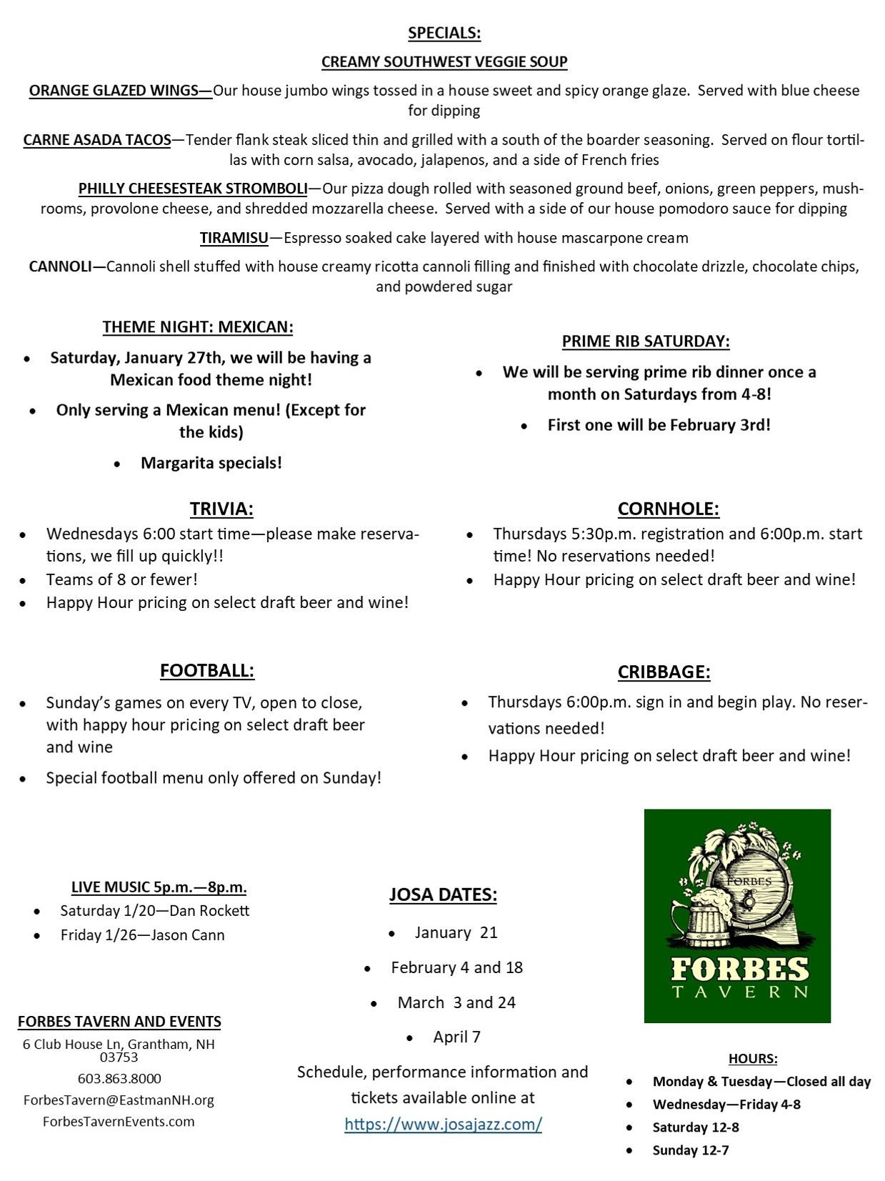 Forbes Tavern and Events