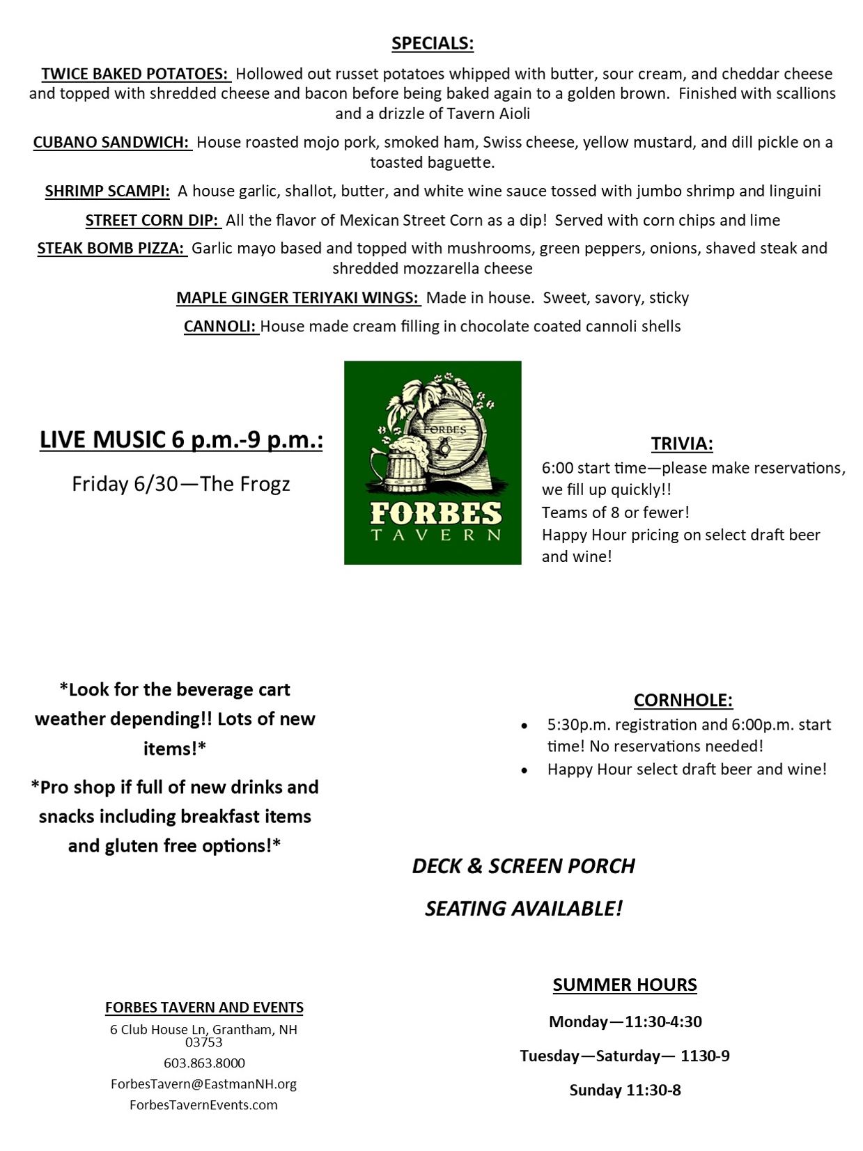 Forbes Tavern and Events