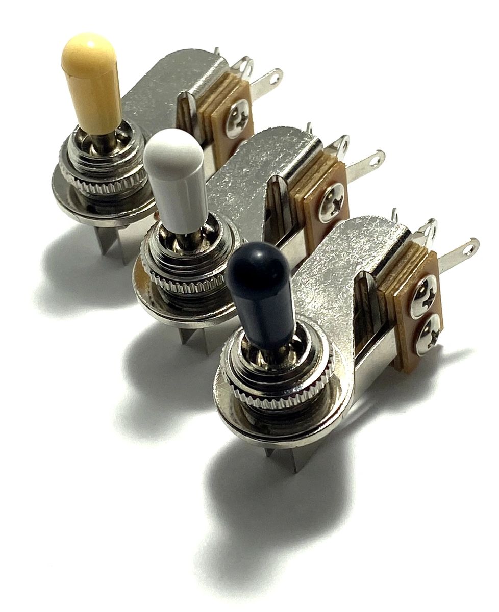 3-Way Right Angle Toggle Switch, 3W Selector Switch ~ Tip Color Choice