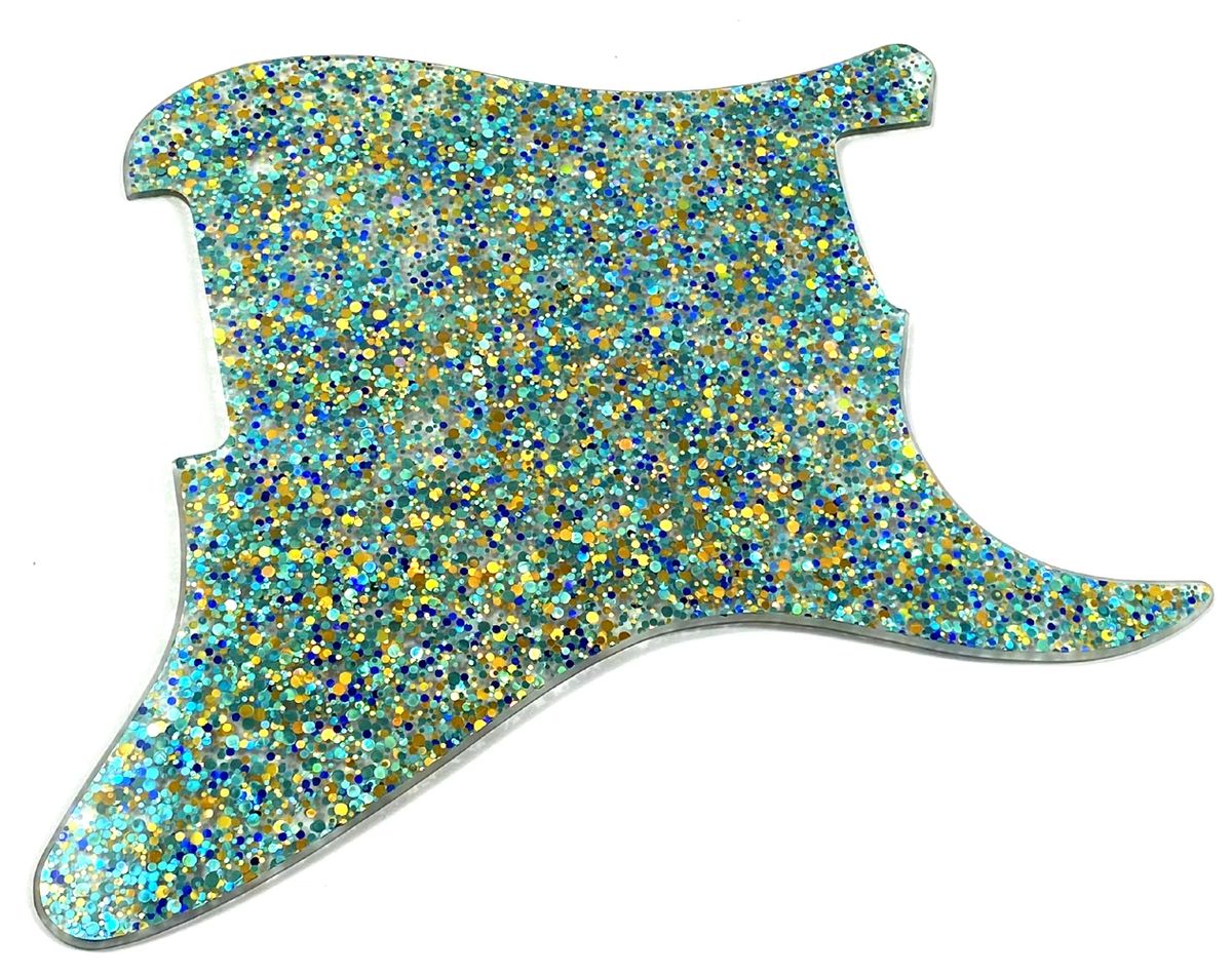 Blank Strat Pickguard, Custom Specialty Material ~ Vibe Lagoon