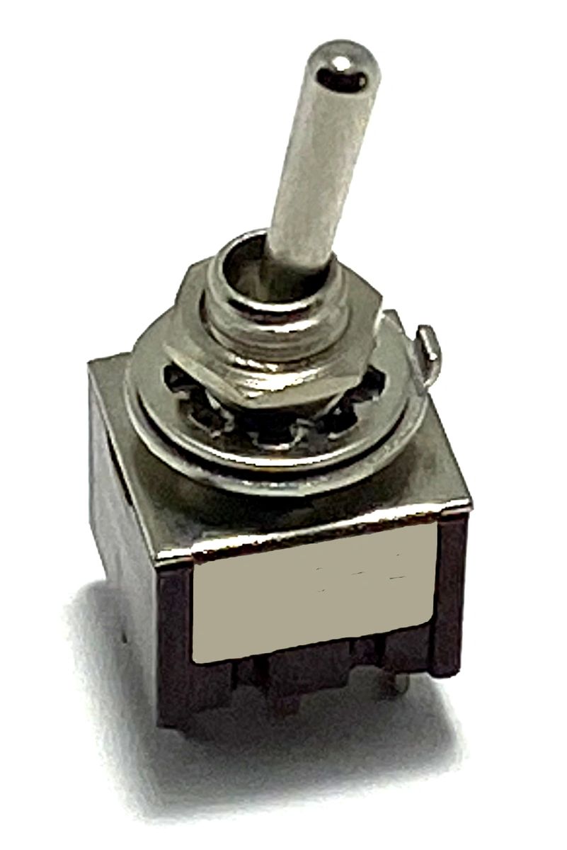 2-Way Mini Switch, On-Off DPDT 2W Toggle Style Selector ~ Chrome