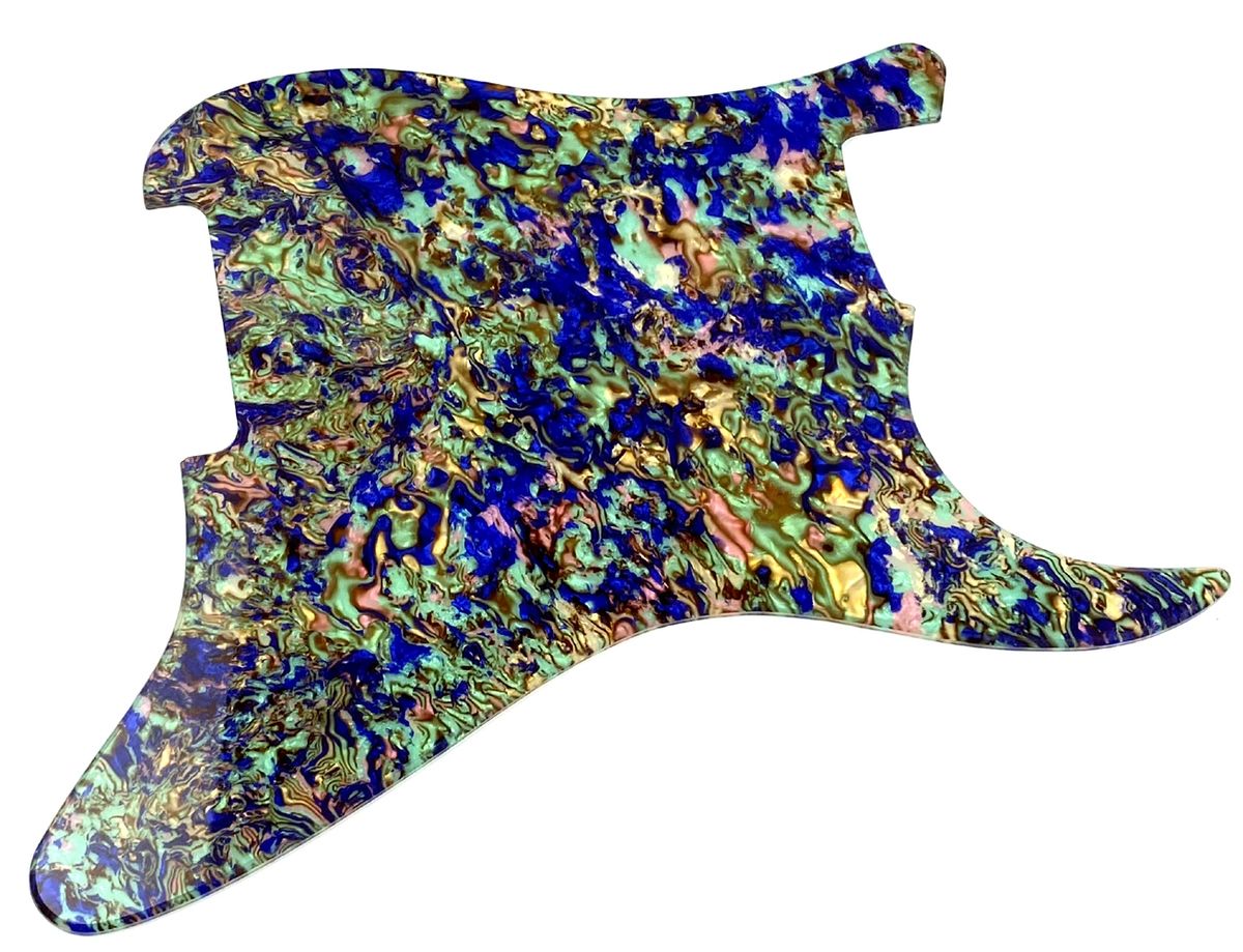 Blank Strat Pickguard, Custom Specialty Material ~ Vibe Frazzle