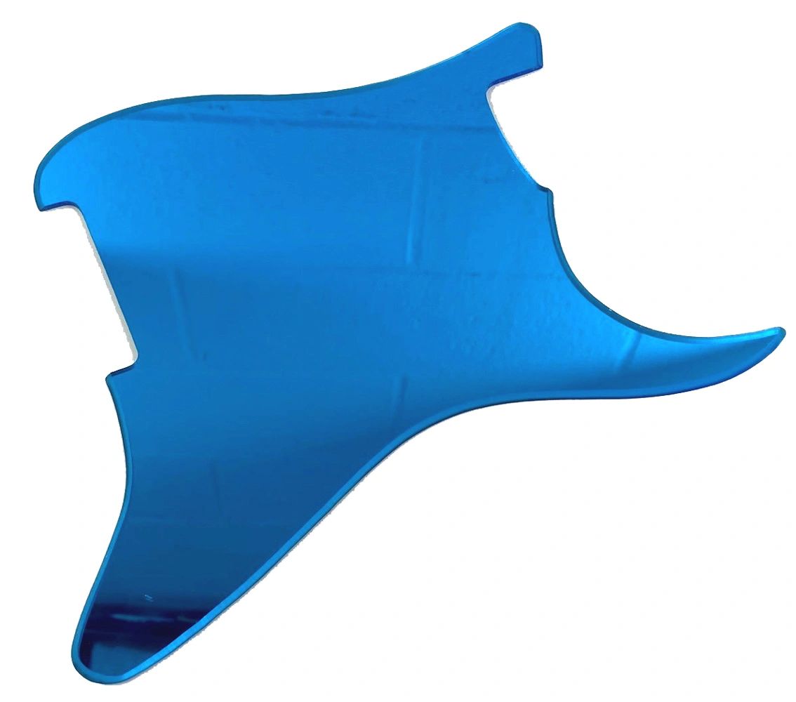 Blank Strat Pickguard, Custom Specialty Material ~ Mirror Blue I