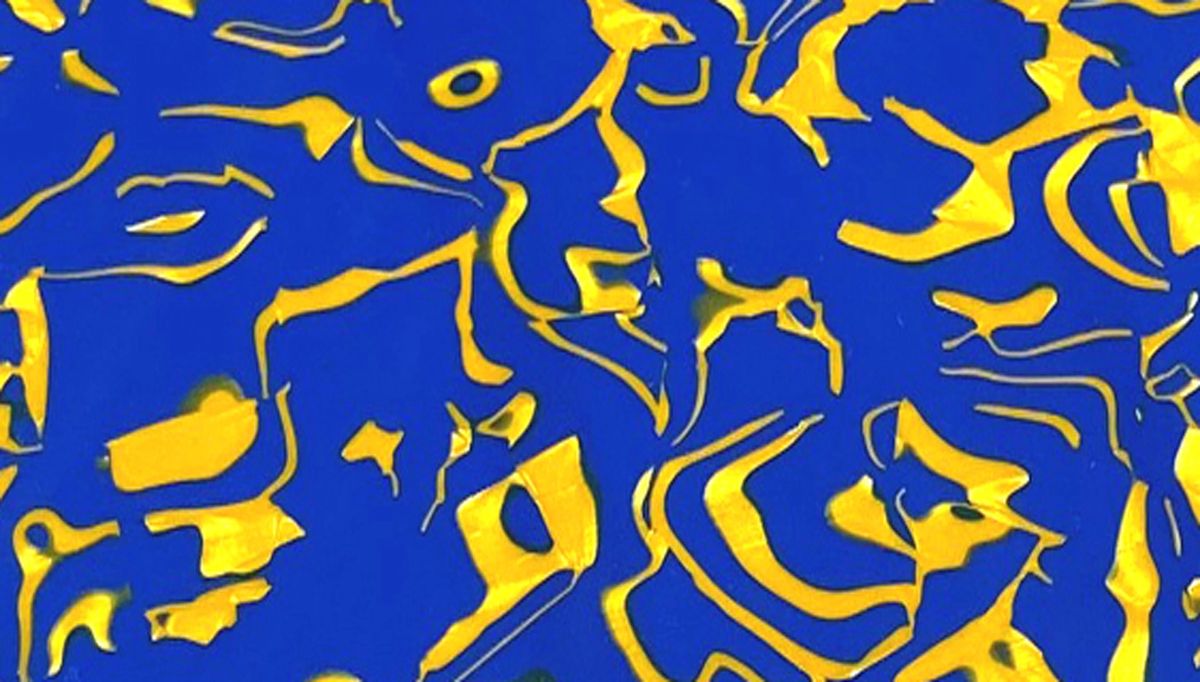 Pickguard Material Sheet ~ Blue Yellow Shell Swirl
