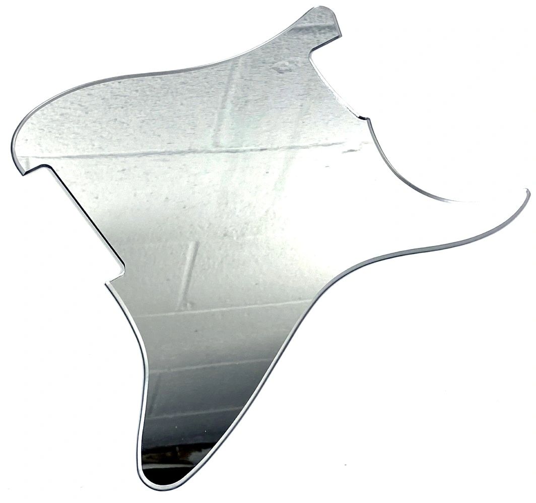 Blank Strat Pickguard, Custom Specialty Material ~ Mirror Chrome