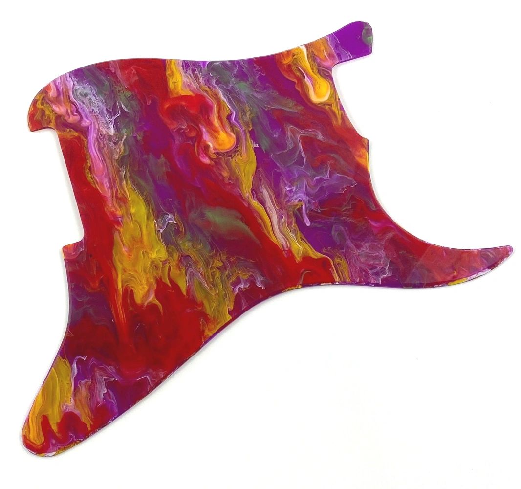 Blank Strat Pickguard, Custom Specialty Material ~ Dipped Sin