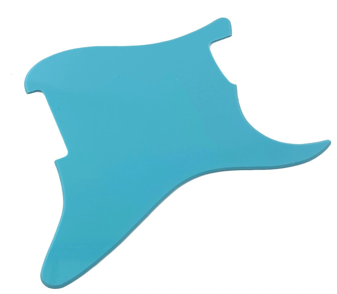 Blank Strat Pickguard, Custom Specialty Material ~ Gloss Turquoise