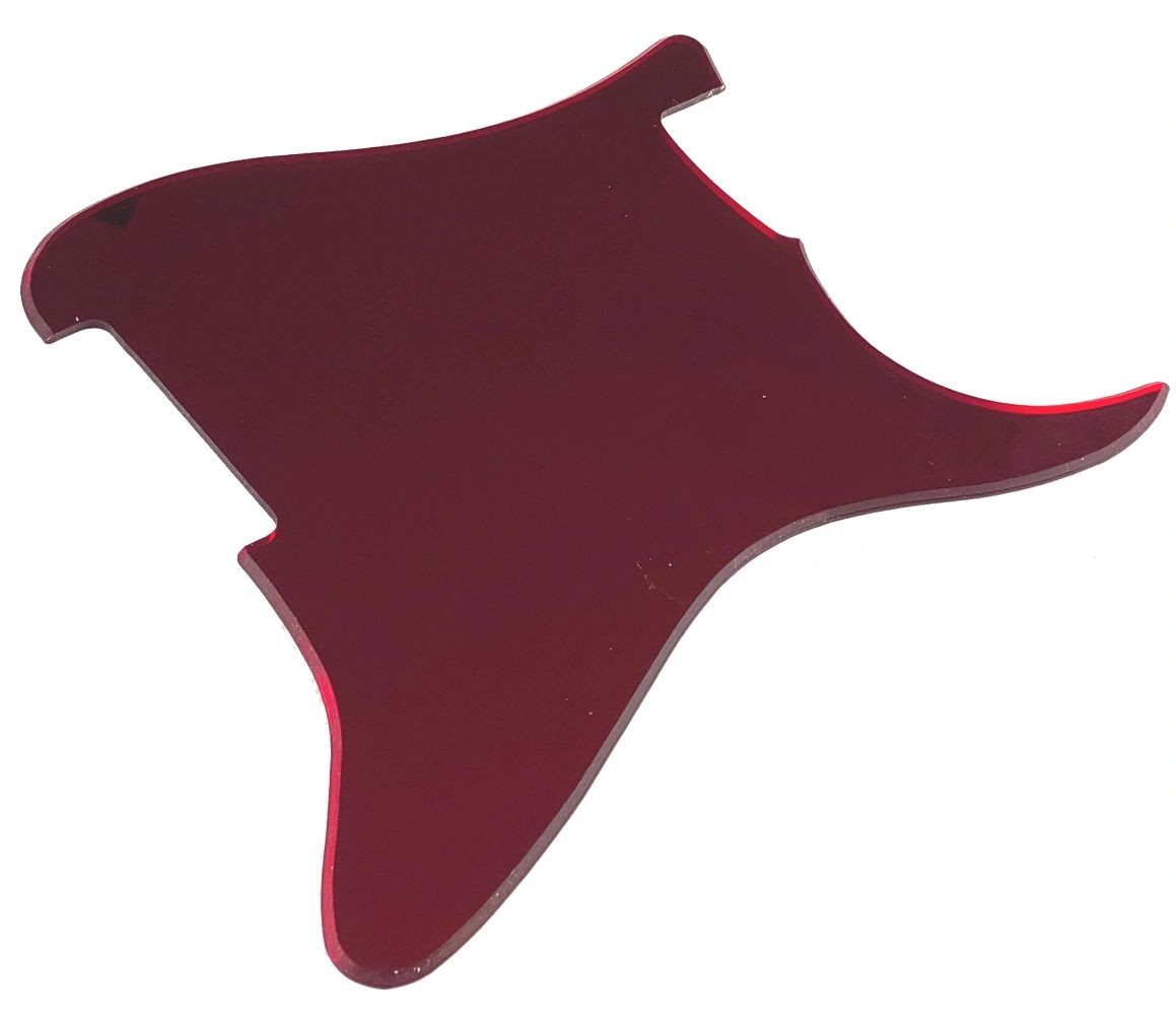 Blank Strat Pickguard, Custom Specialty Material ~ Mirror Dark Red