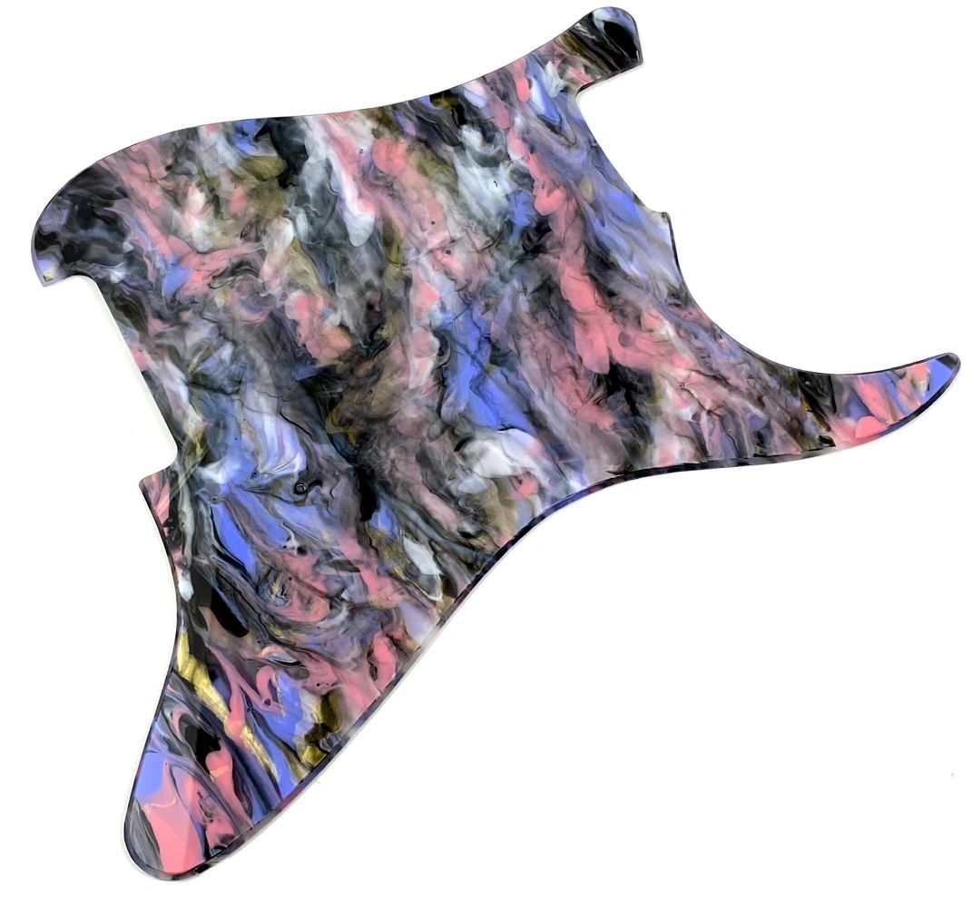 Blank Strat Pickguard, Custom Specialty Material ~ Swirl Demure