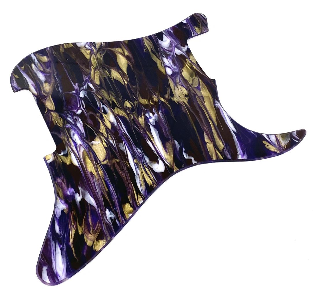 Blank Strat Pickguard, Custom Specialty Material ~ Swirl Fair
