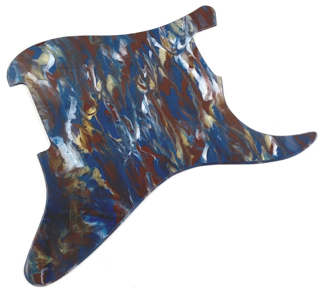 Blank Strat Pickguard, Custom Specialty Material ~ Swirl Future