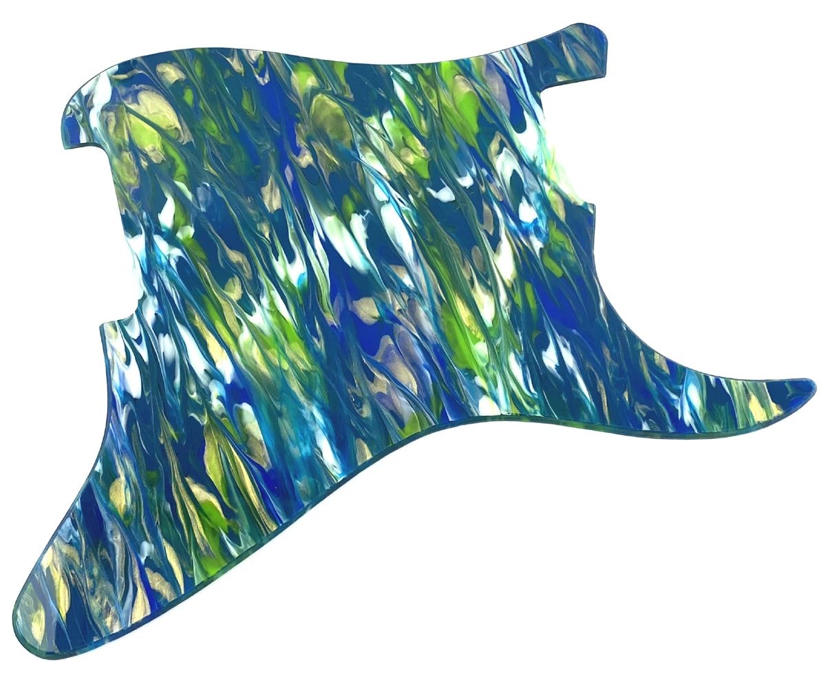 Blank Strat Pickguard, Custom Specialty Material ~ Swirl Instinct