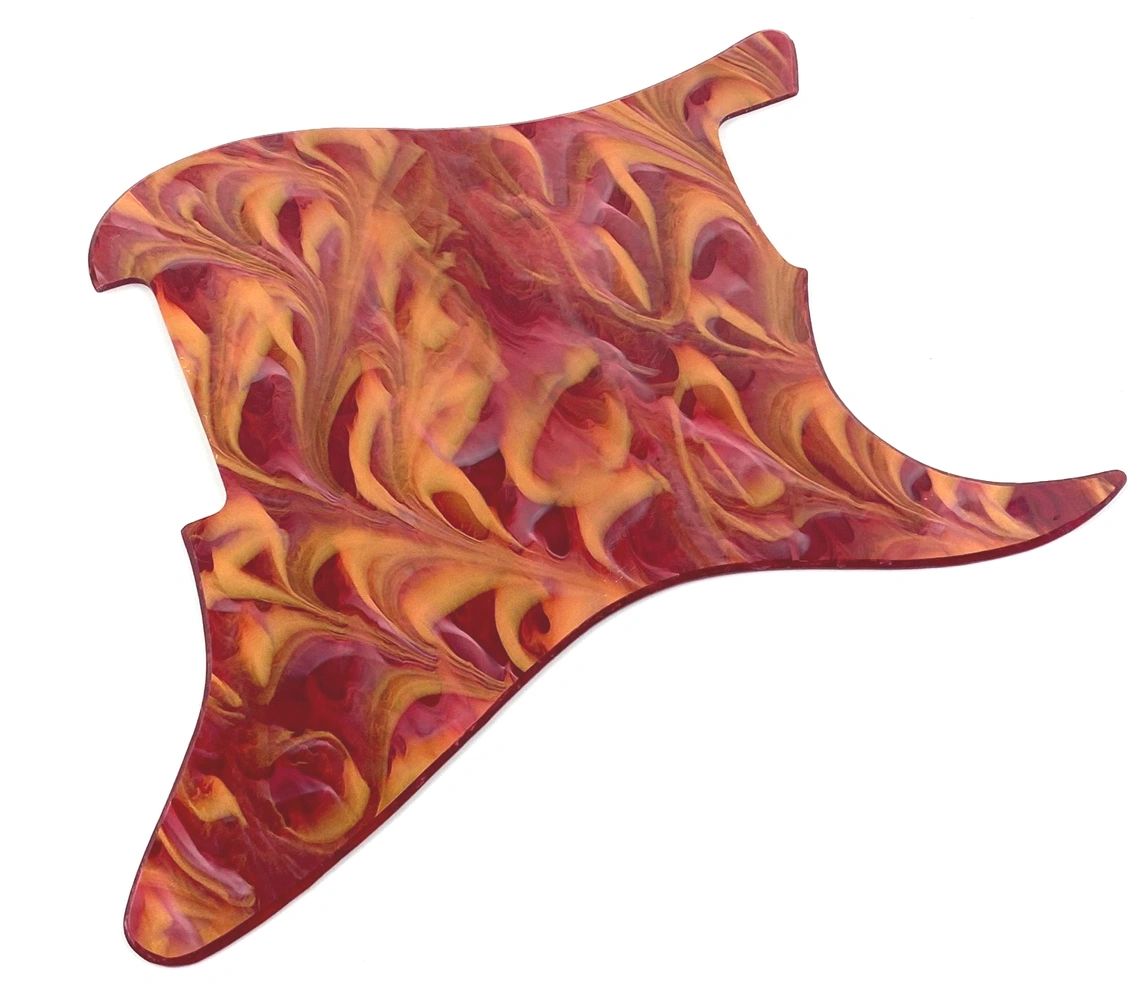 Blank Strat Pickguard, Custom Specialty Material ~ Swirl Passion
