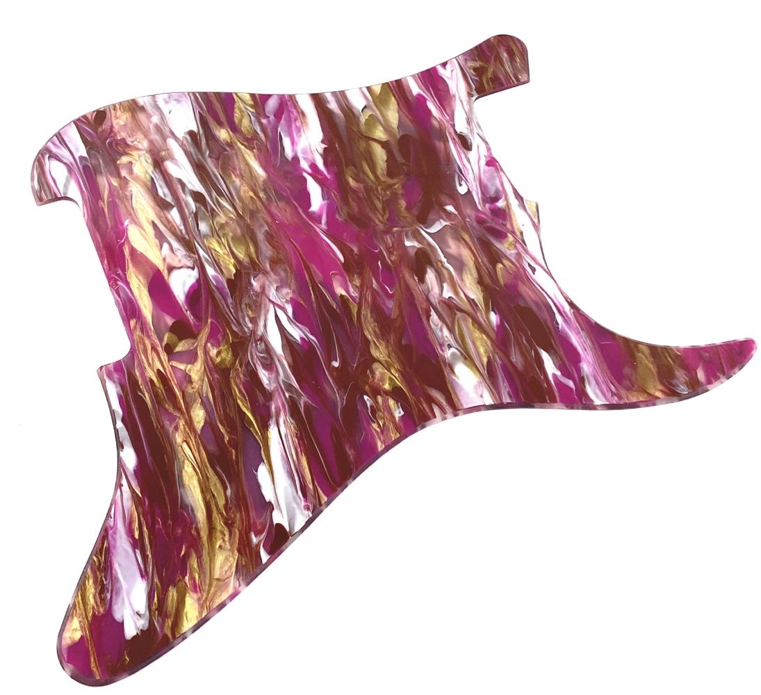 Blank Strat Pickguard, Custom Specialty Material ~ Swirl Titan