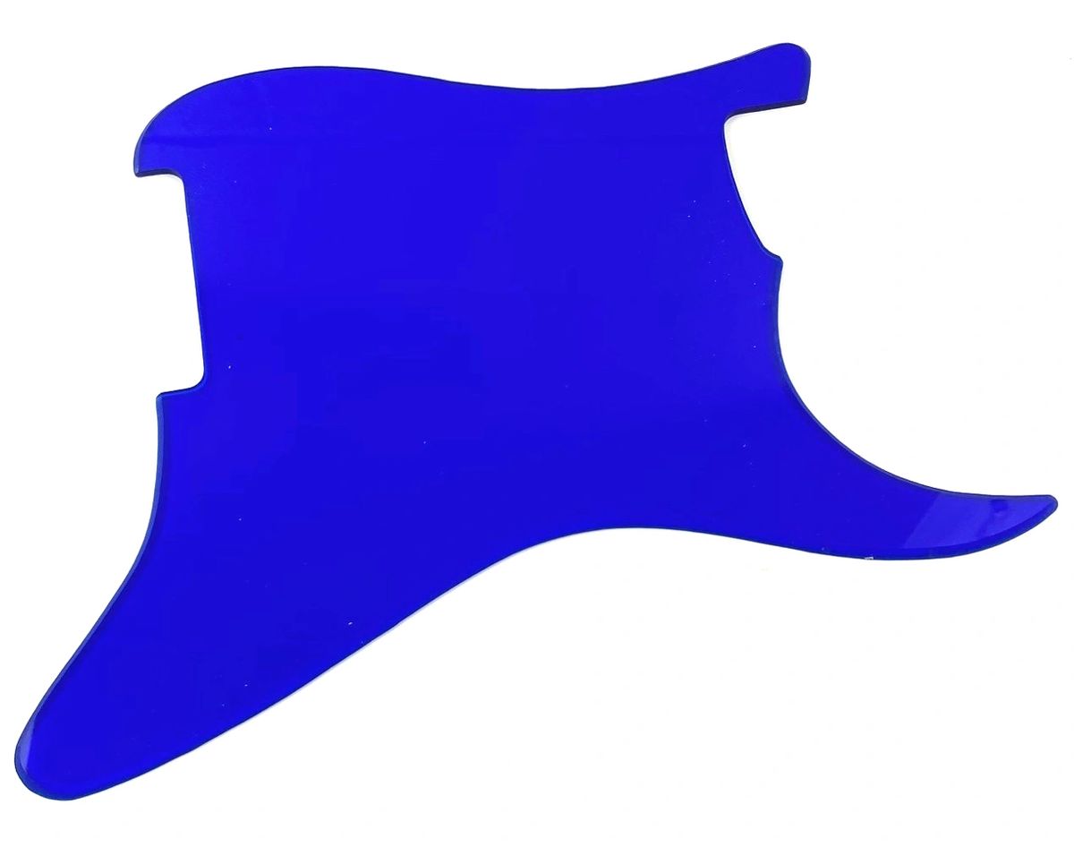 Blank Strat Pickguard, Custom Specialty Material ~ Transparent Blue