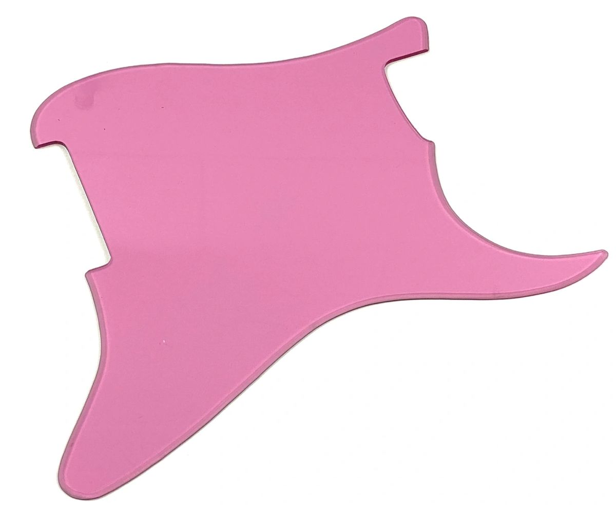 Blank Strat Pickguard, Custom Specialty Material ~ Transparent Pink