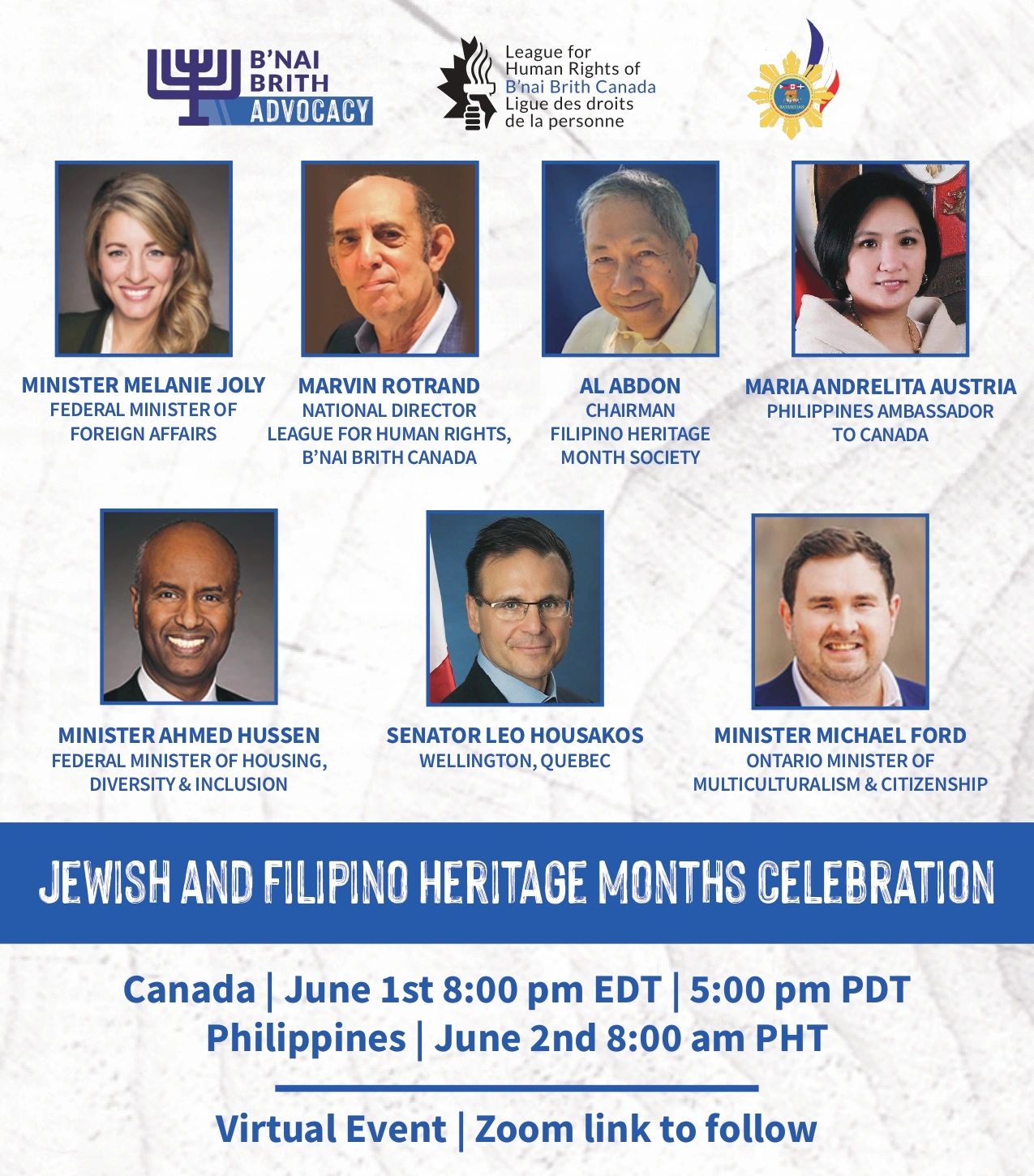 Jewish and Filipino Heritage Months Celebration