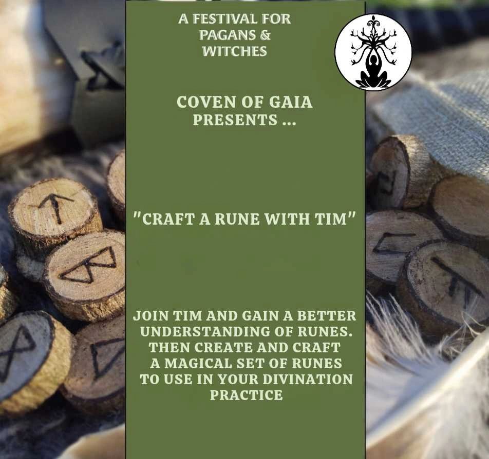 Sunday 3rd May - 2.25pm - Craft a Rune with Tim - Coven of Gaia Marquee