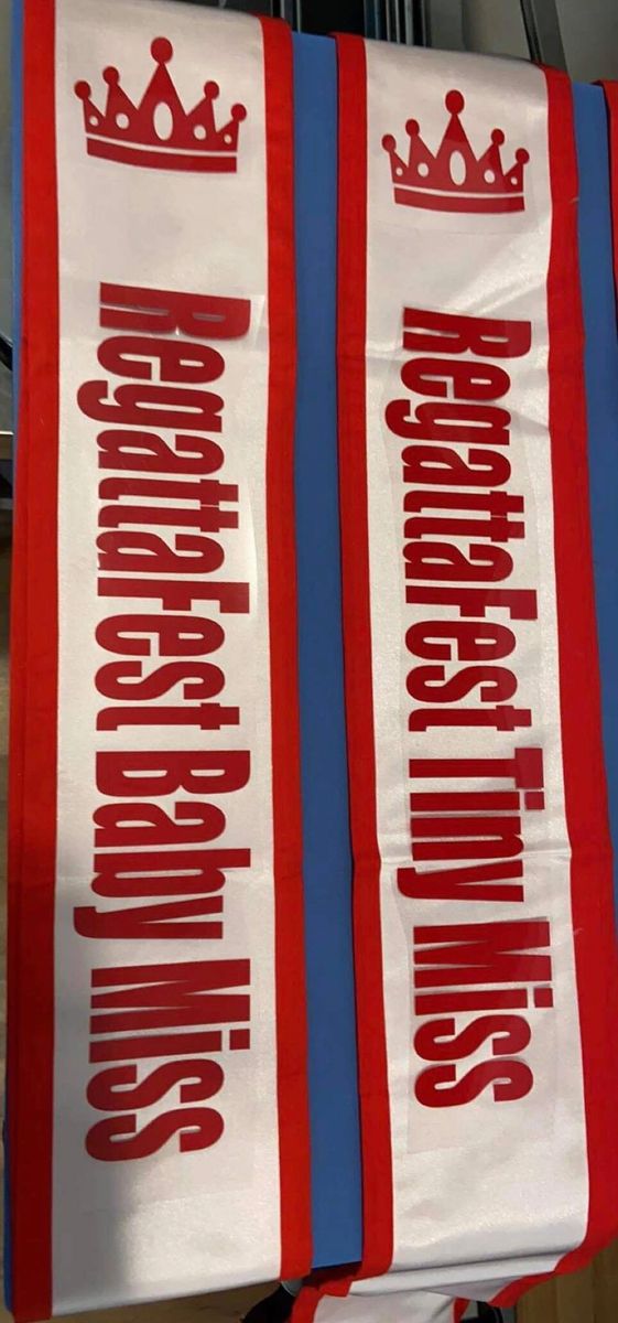 Trimmed Personalized Vinyl Sashes Large