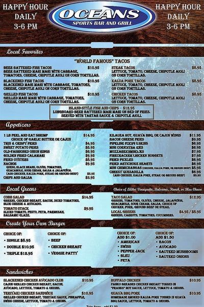Oceans Sports Bar and Grill | Oceans Sports Bar and Grill