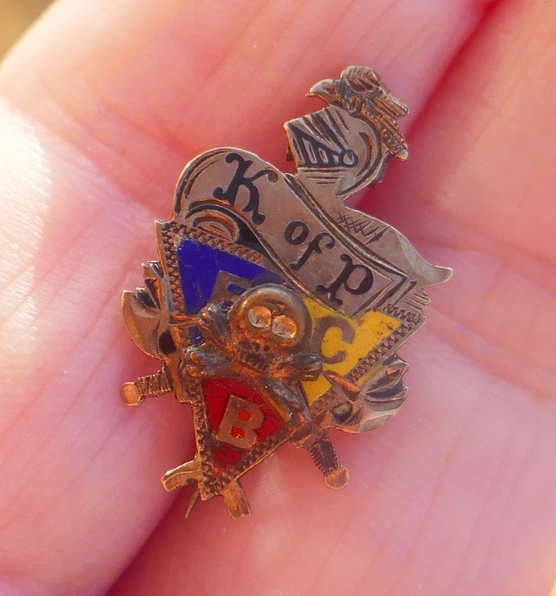 Antique Knights of Pythias Gold Fill Pin - Circa 1880's / 1890's