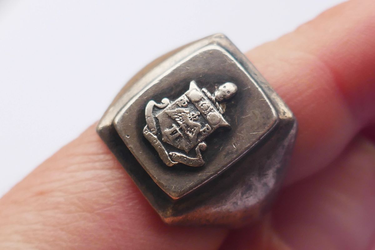 Antique Sterling Phi Beta Pi Medical Fraternity Ring - Size 8