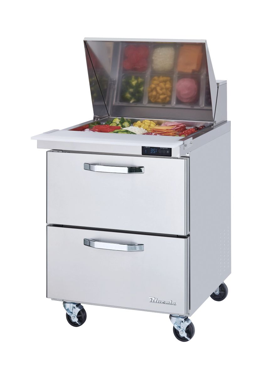 Blue Air 28 Inch Megatop Refrigerated Sandwich/Salad Prep Table W/Drawers