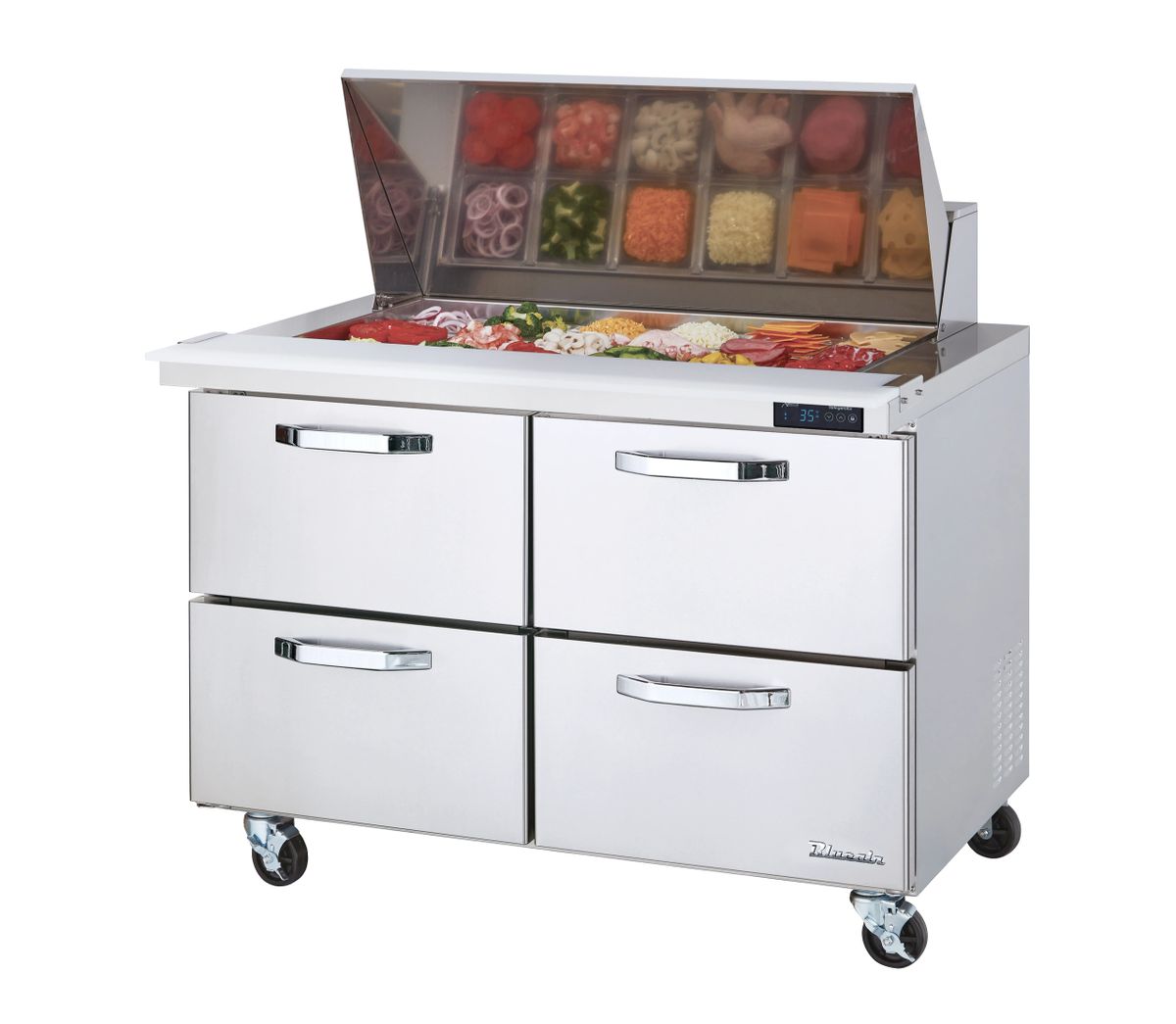 Blue Air 48 Inch Megatop Refrigerated Sandwich/Salad Prep Table W/Drawers