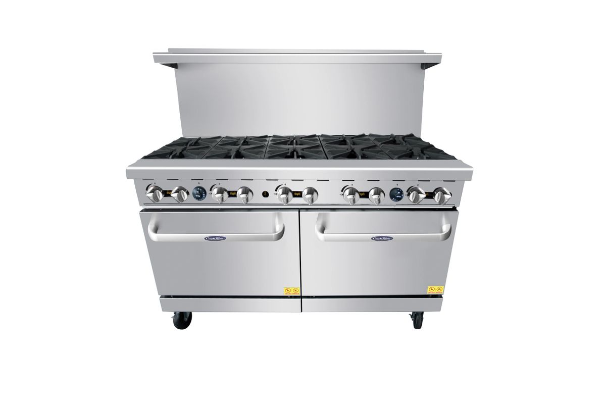 Cookrite 60'' Gas Range. (10) 32,000 B.T.U. Open Burners with Two 26 ...