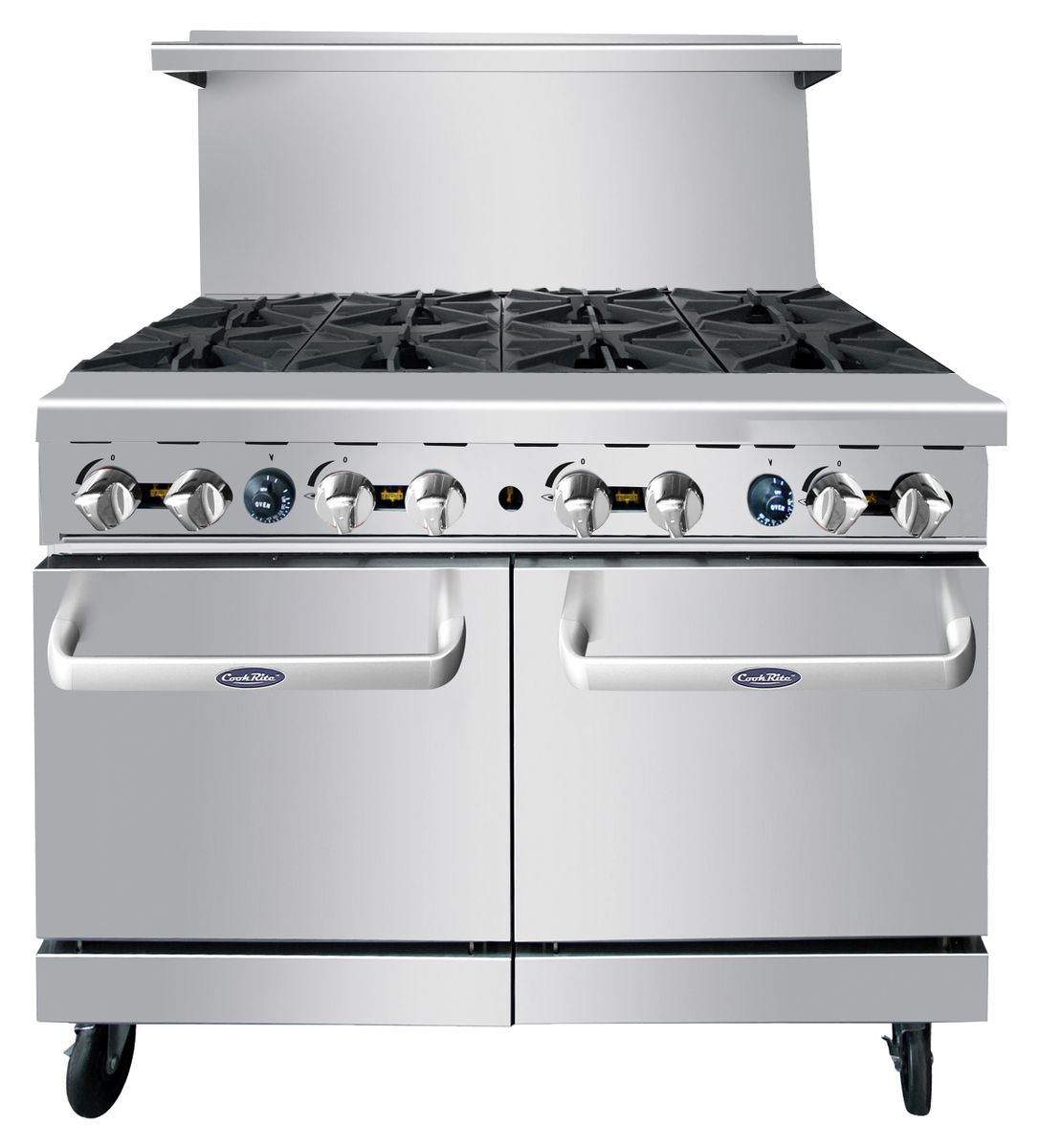 Cookrite 48'' Gas Range. (8) 32,000 B.T.U. Open Burners with Two 20 ...