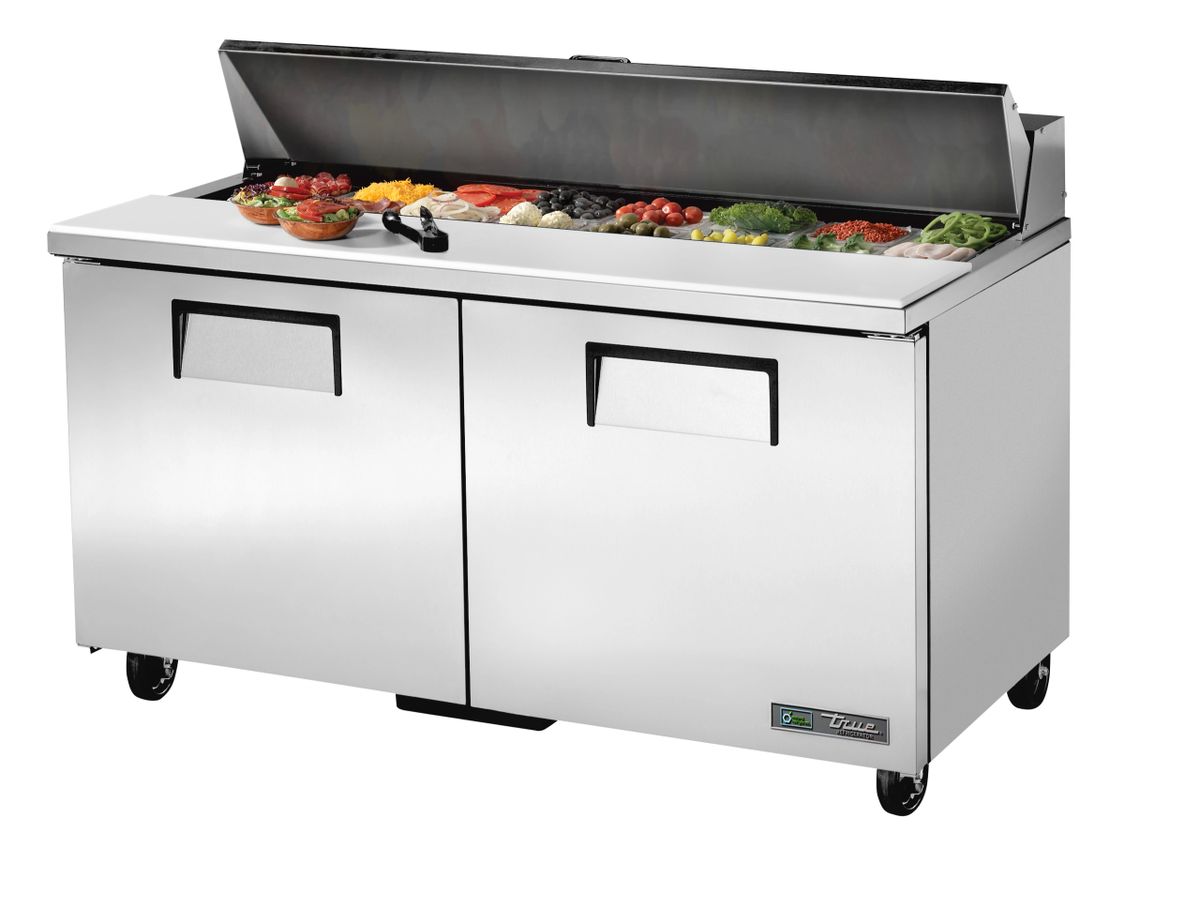 True 60" 2 Door Refrigerated Sandwich/Salad Prep Table