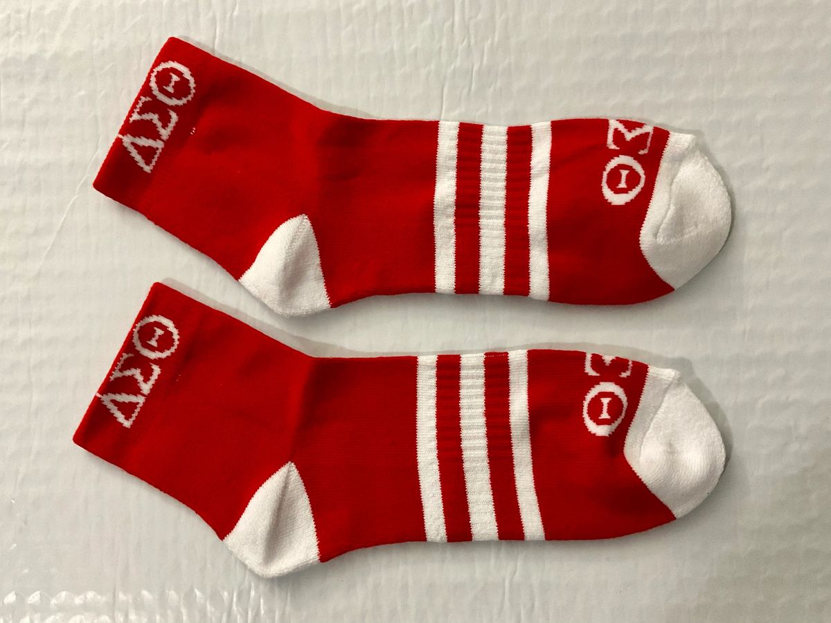Delta Sigma Theta Red Ankle Socks—Fits Sizes 5-10