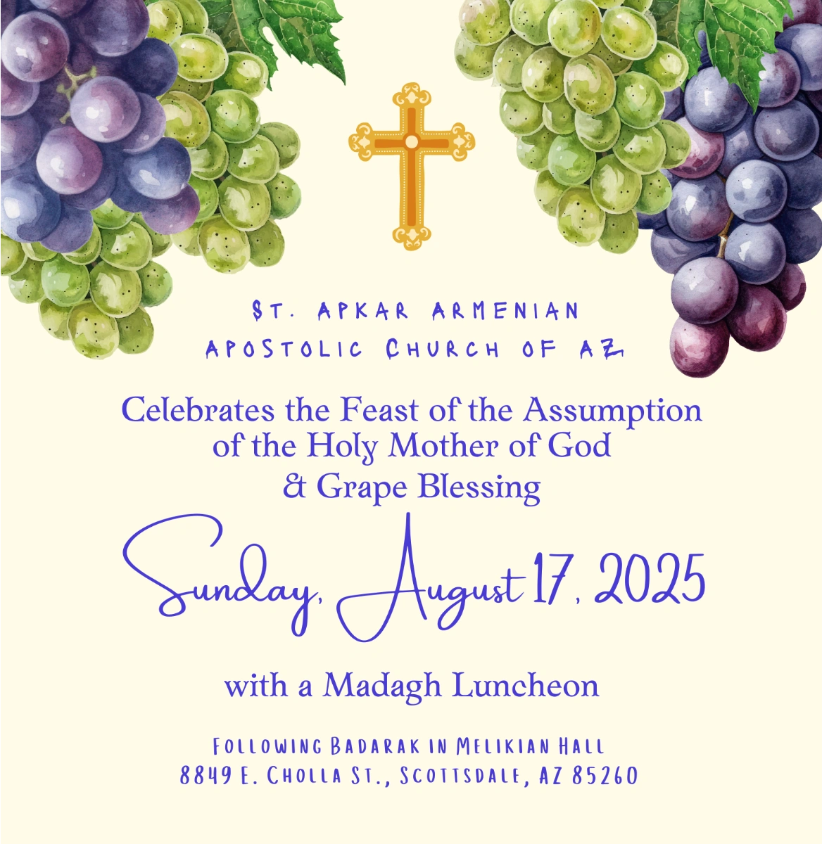 Madagh Luncheon Feast of Assumption of Holy Mother of God