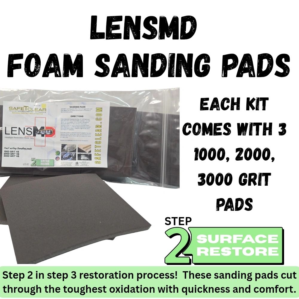 LensMD Foam Sanding Pad Kit - 1000, 2000, 3000 grits x3