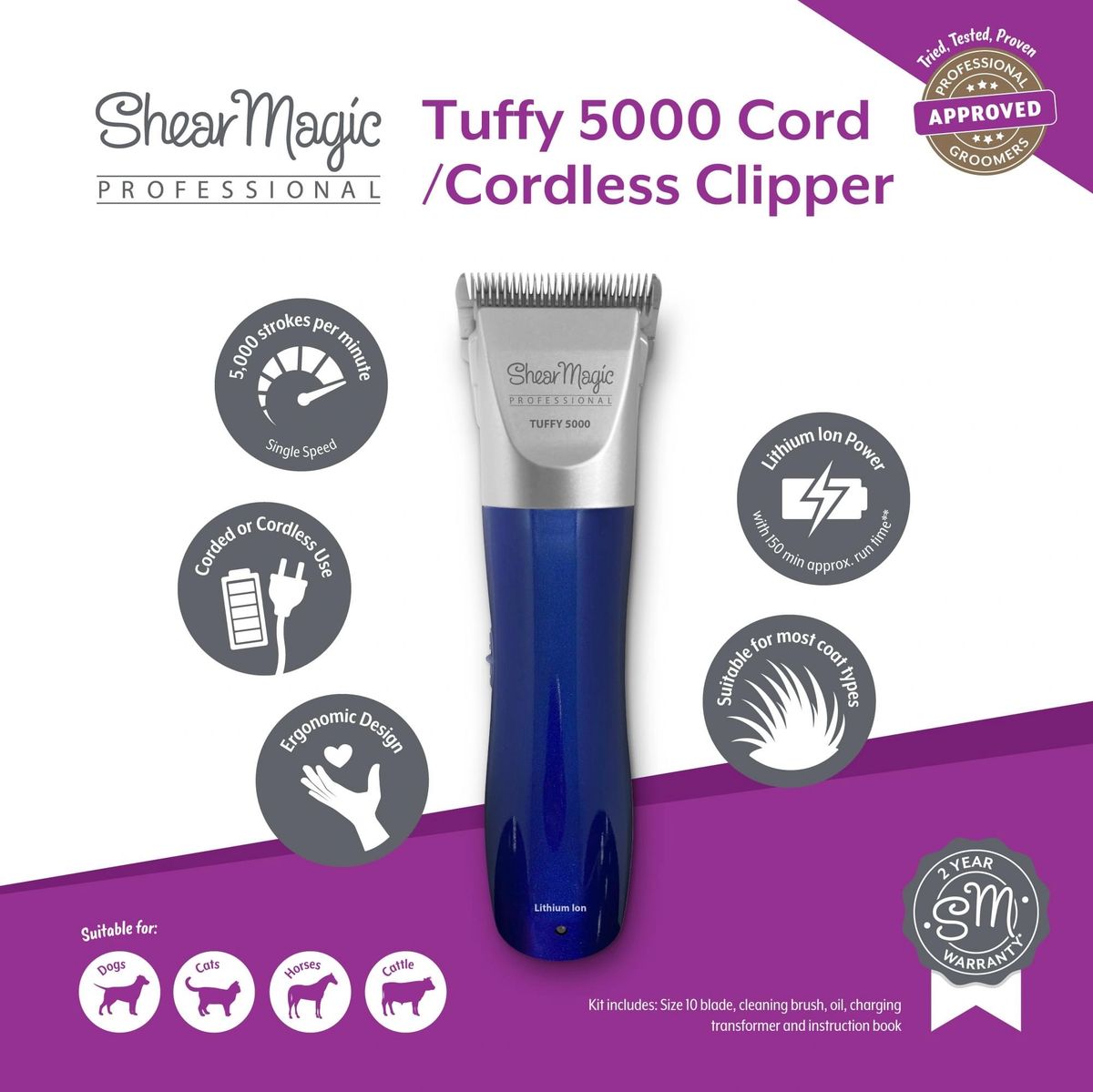 Shear Magic Tuffy 5000 Cord/Cordless Clipper